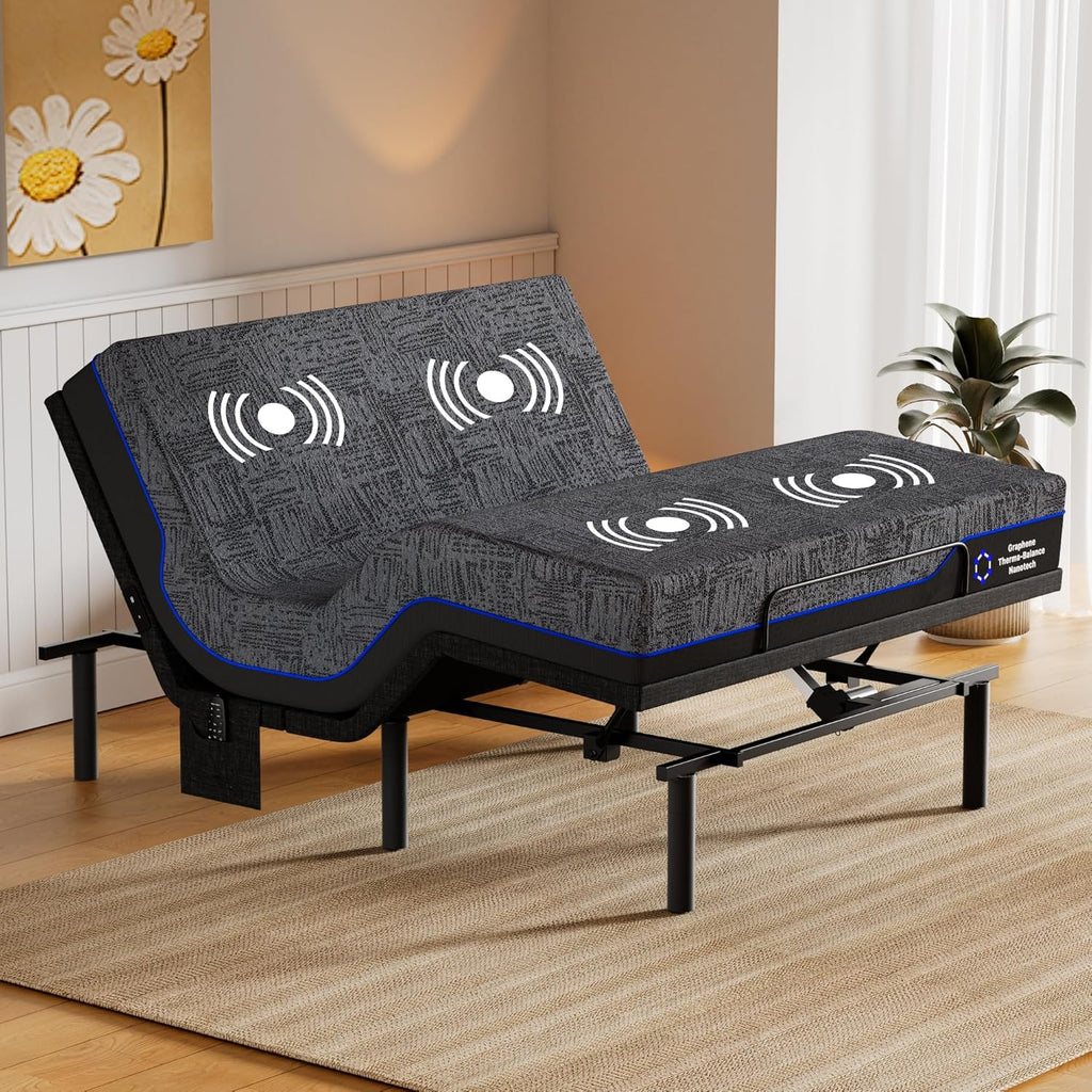 Amada Adjustable Bed Frame with Massage & Luxury Mattress Set – Amadahome